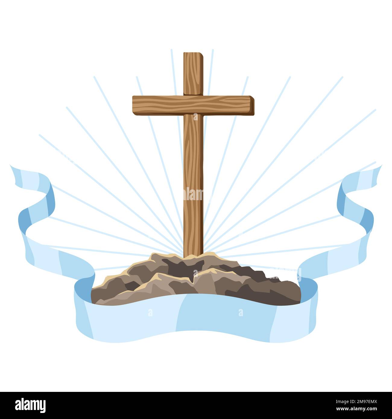 Happy Easter Cross Clip Art Christian Illustration Of Wooden Cross And