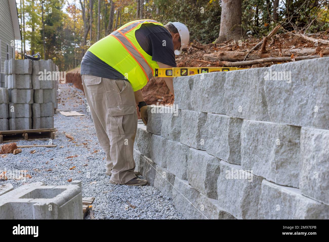 During construction of new home at near construction site construction ...