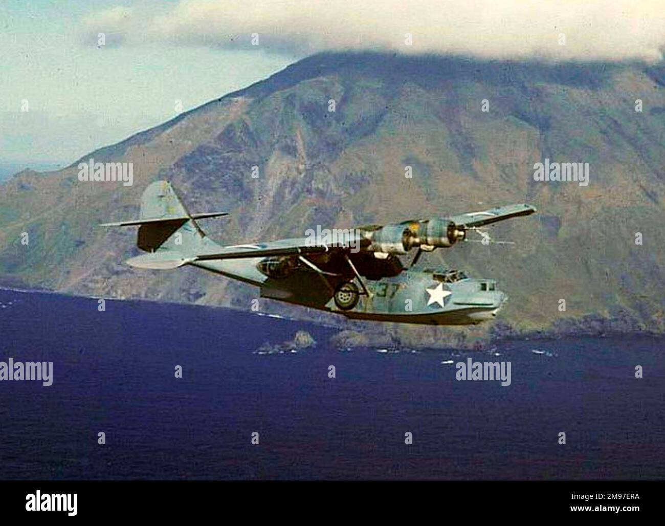 Consolidated PBY-5A Catalina over Aleutian waters Stock Photo - Alamy