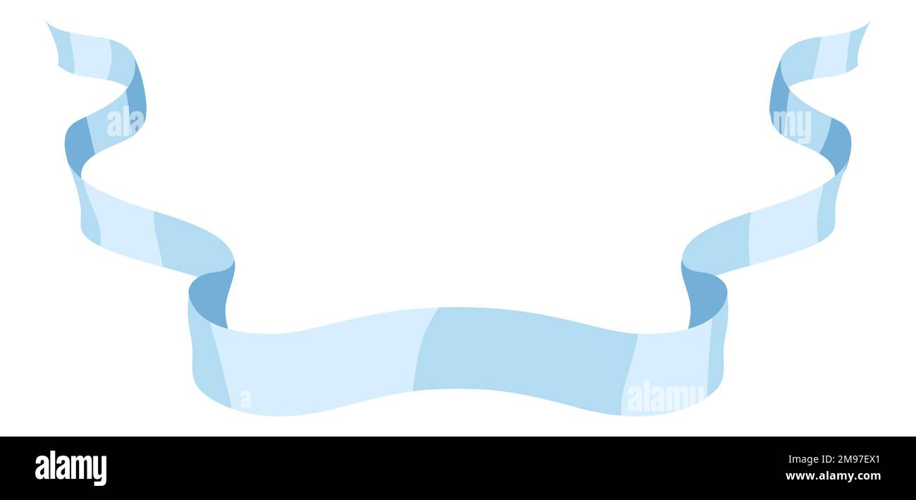 Illustration of blue ribbon. Stylized banner for decoration Stock ...