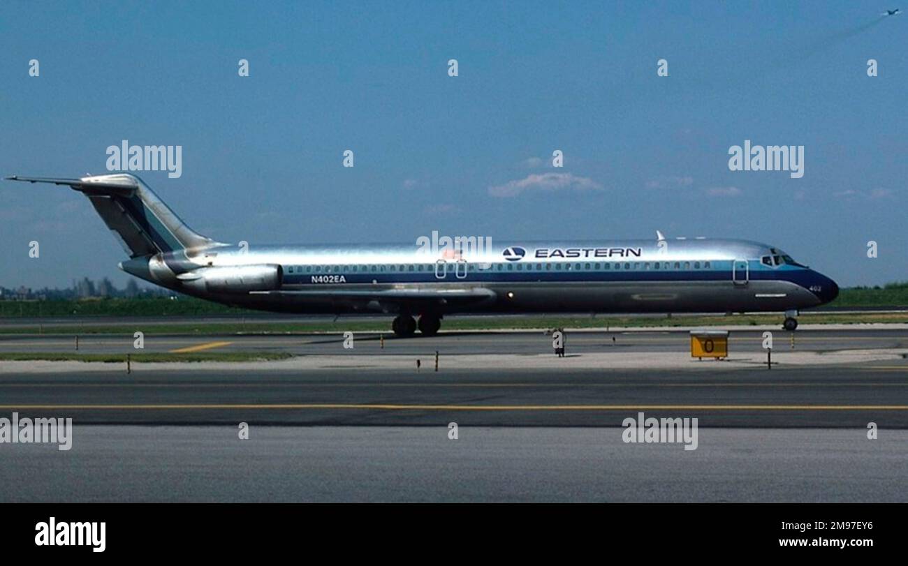 Douglas DC-9 51 of Eastern's N402EA at La Guardia, July 1984 Stock ...
