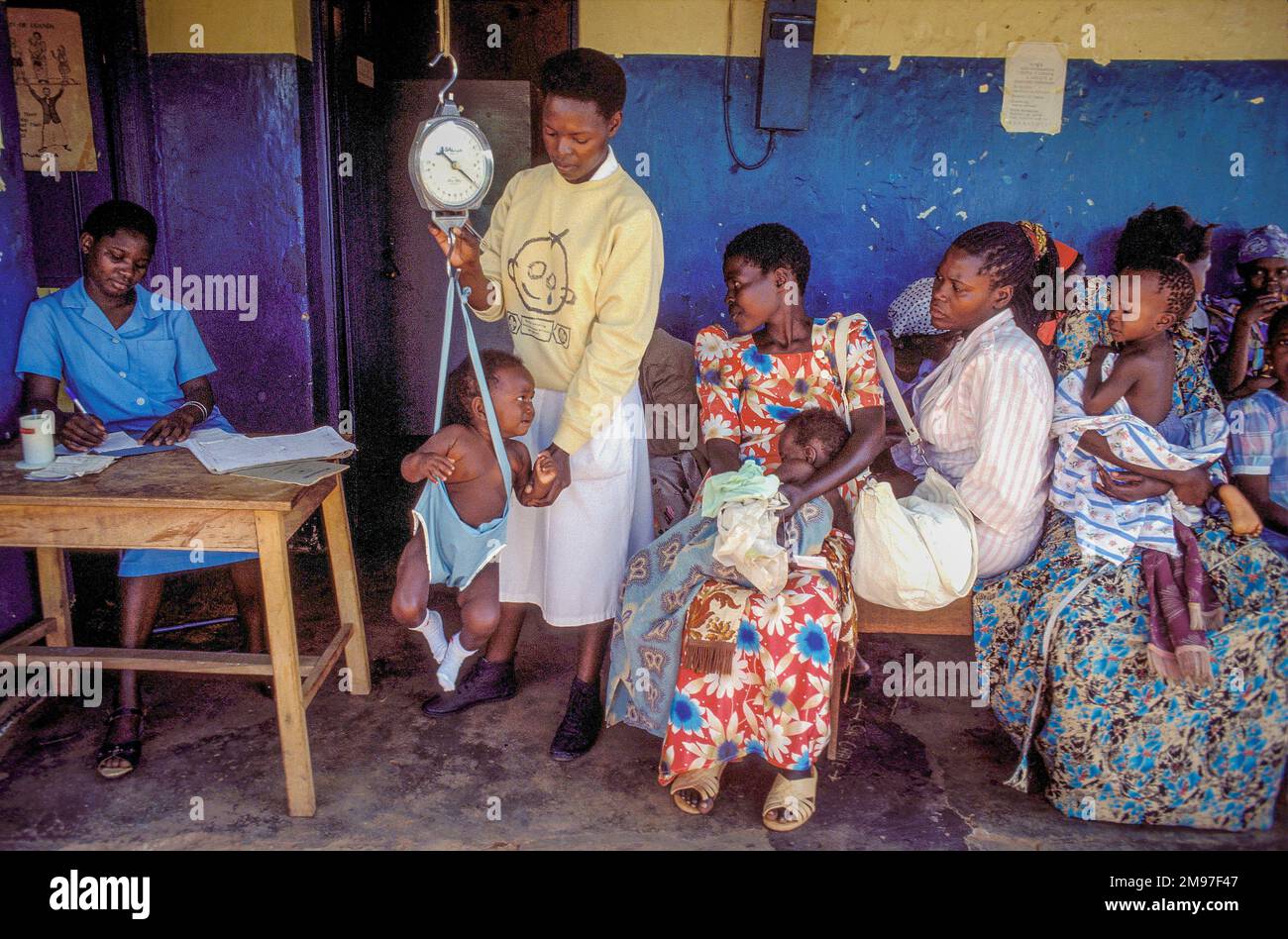 Uganda, Kampala region; Mothers and children at a health centre Stock ...