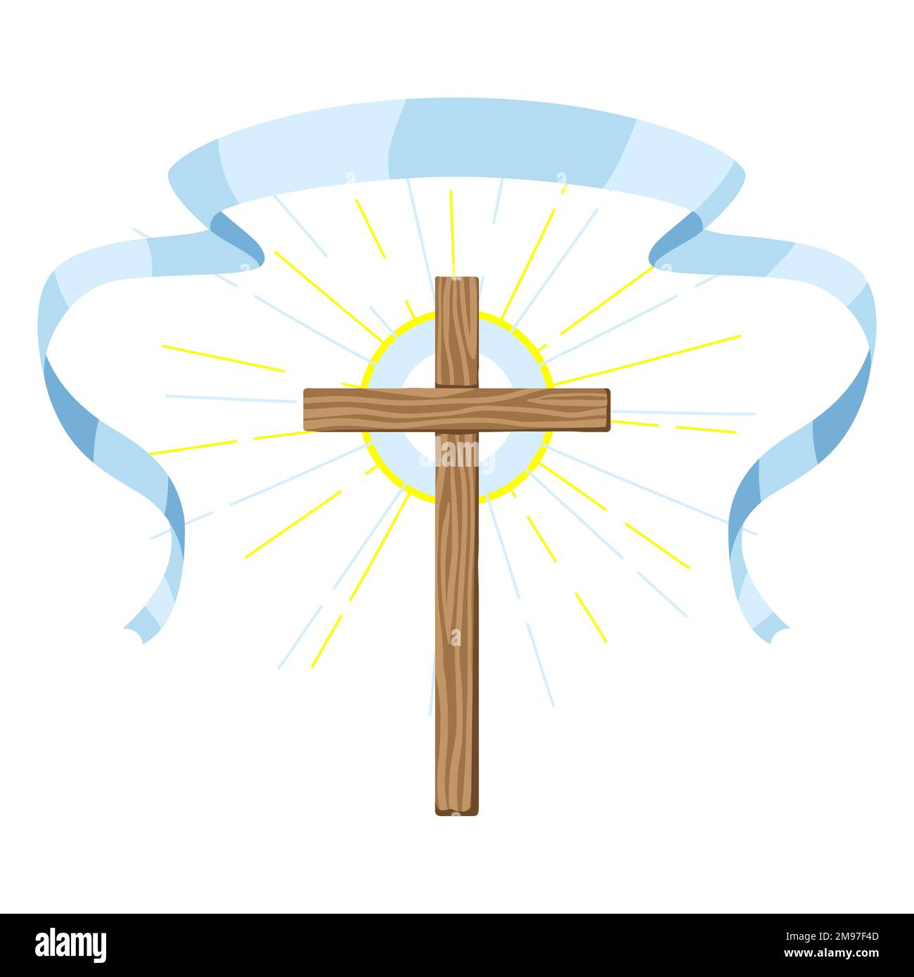 Christian illustration of wooden cross. Happy Easter image Stock Vector ...