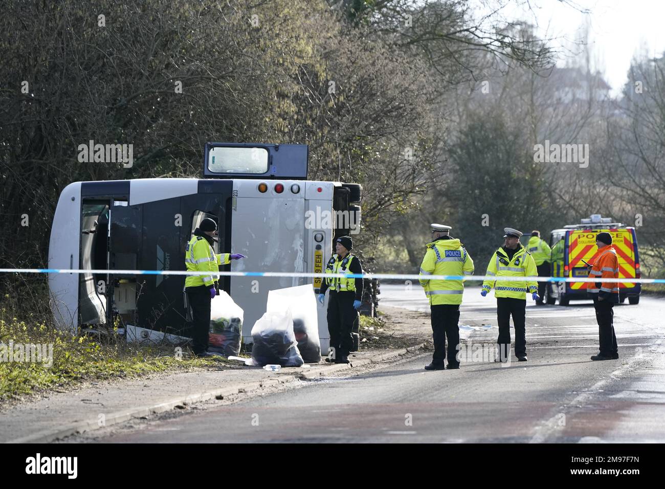 Police at the scene on the A39 Quantock Road in Bridgwater after a ...