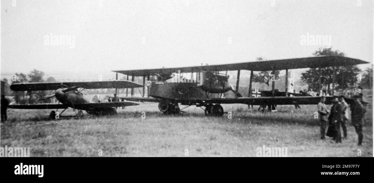 Friedrichshafen FF 45 GIII with Albatros D Va Stock Photo - Alamy