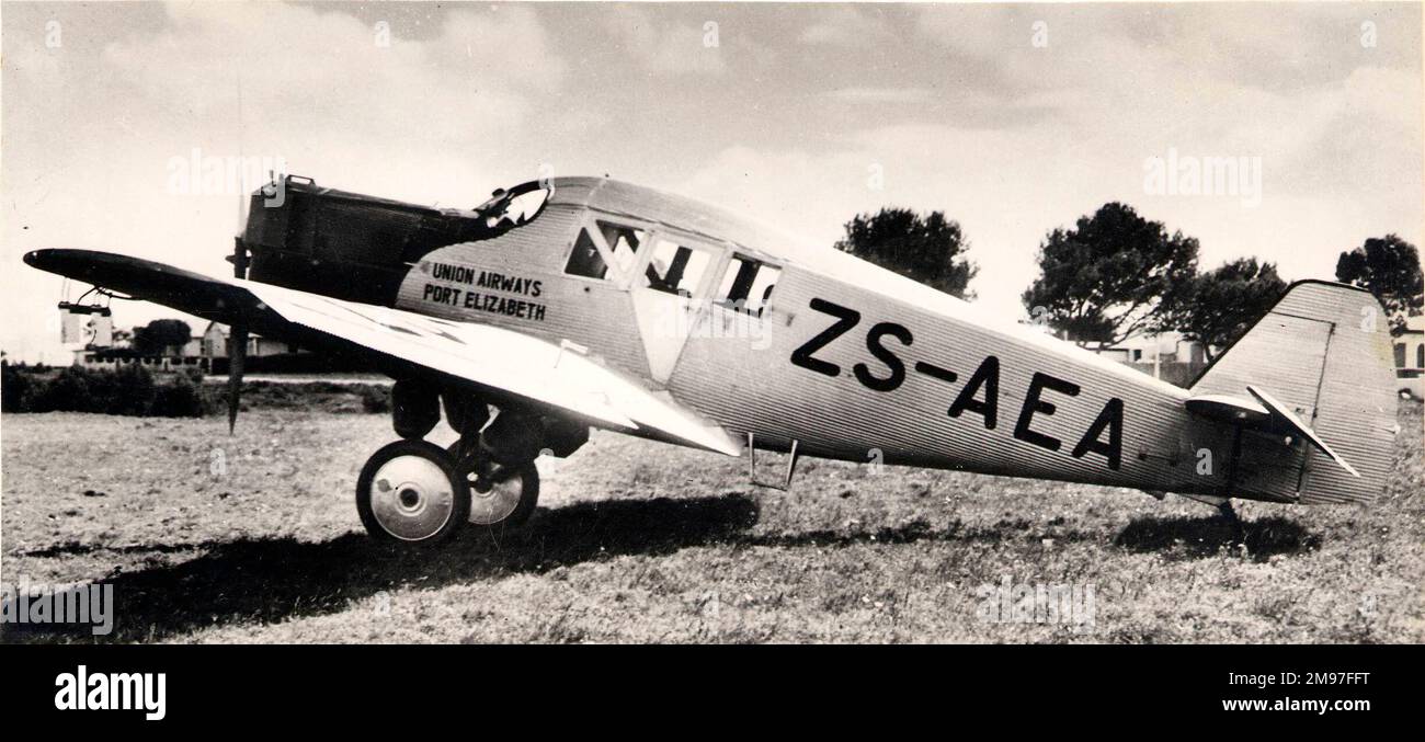 Junkers F13- South African, (on the ground Stock Photo - Alamy