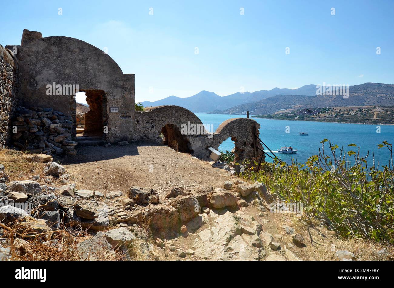 Greece, Crete, buildings built of stone in old Venetian Fortress ...