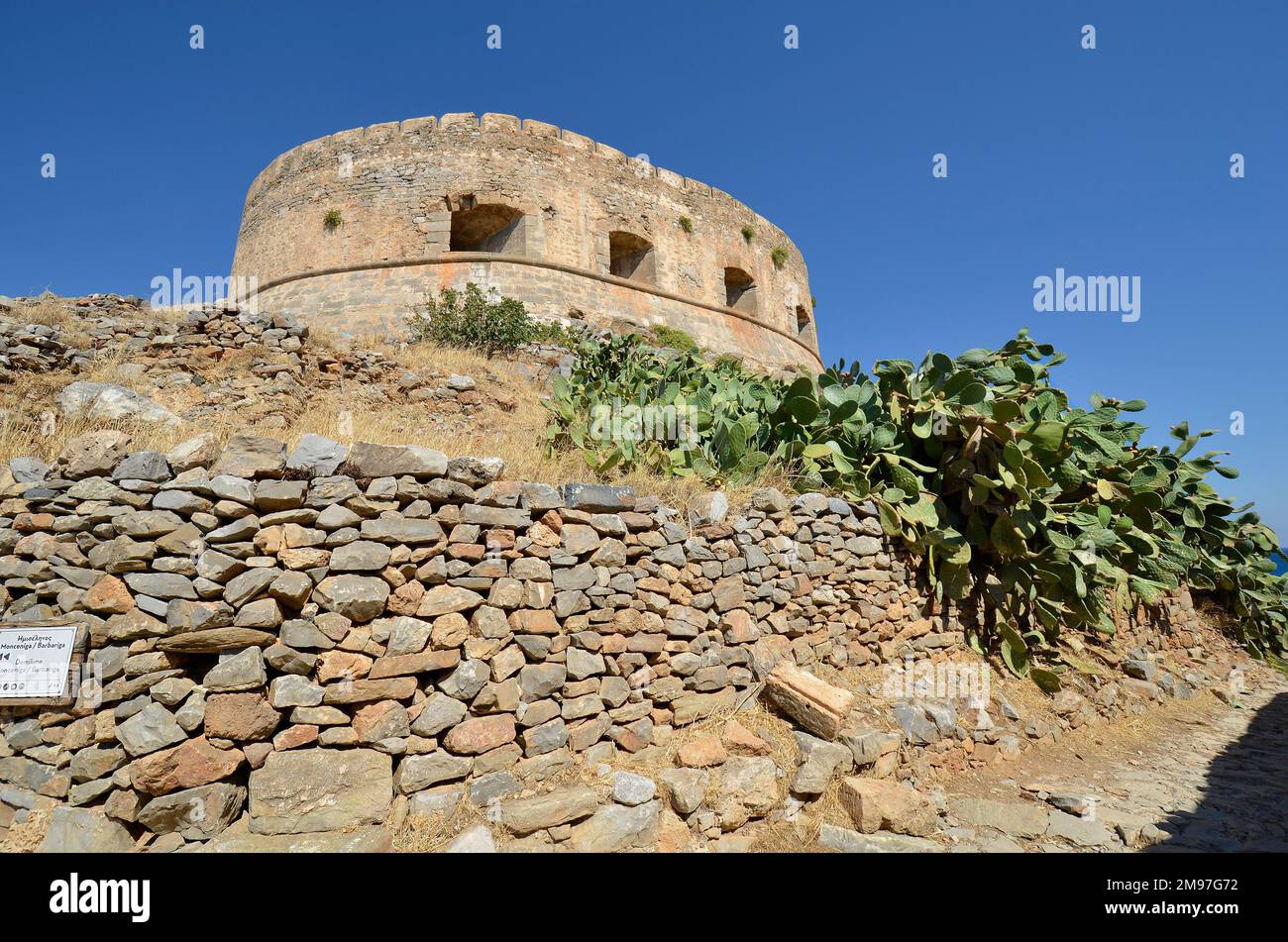 Greece, Crete, buildings built of stone in old Venetian Fortress ...