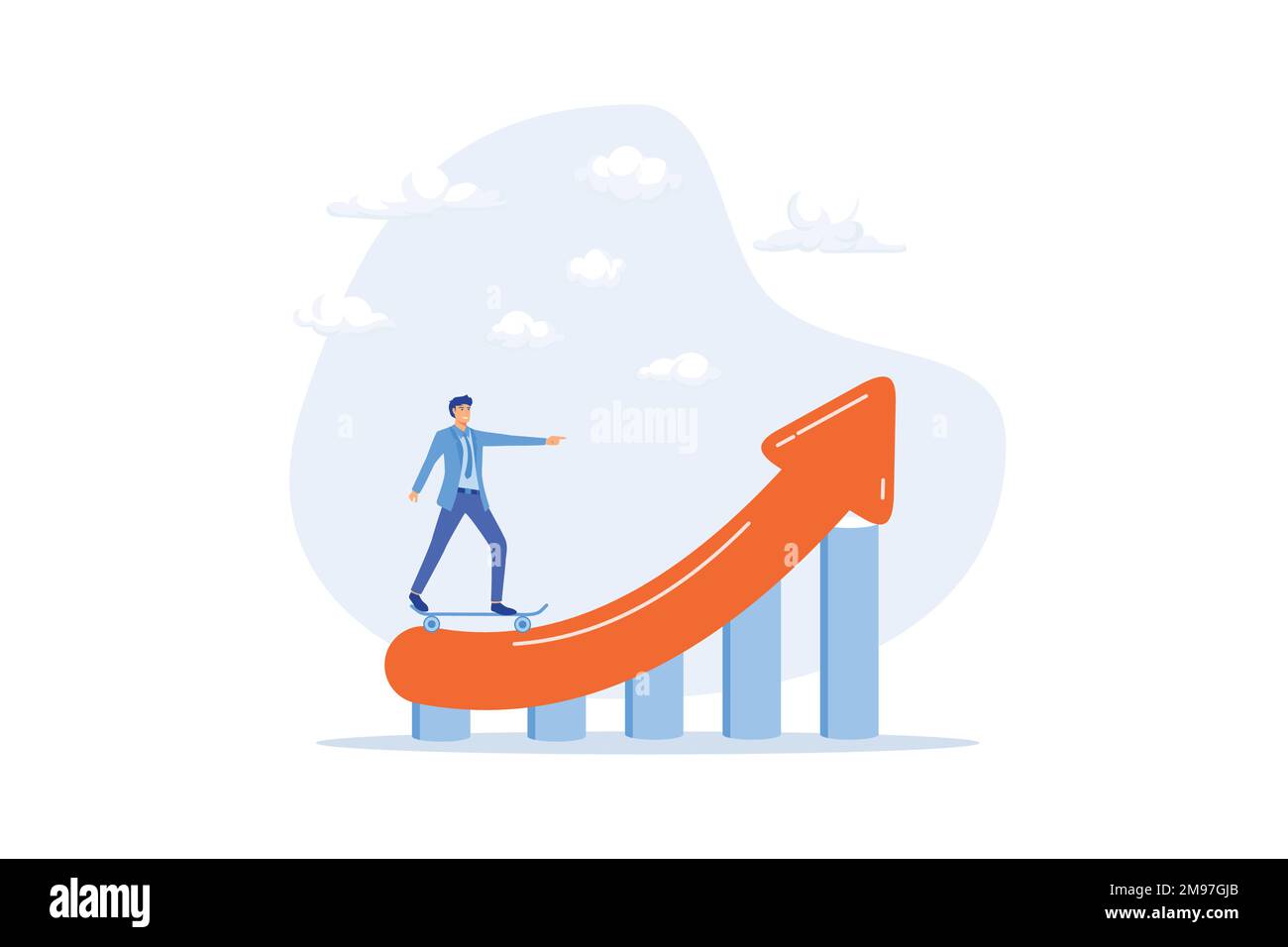 Growth for success, growing business to achieve goal, progress or ...