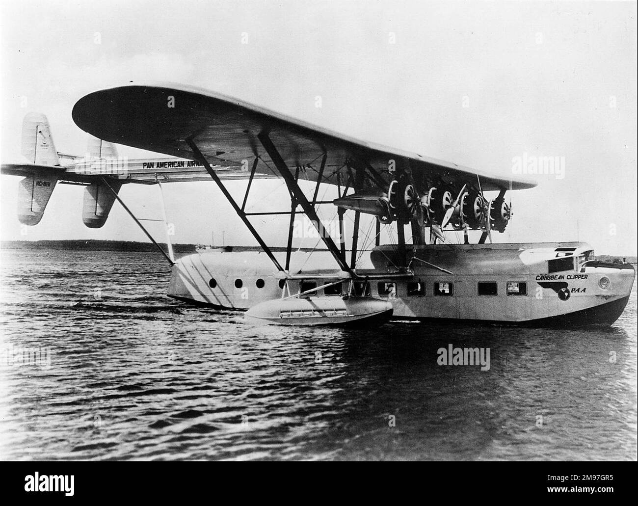 Sikorsky S-40 of Pan Am (forward view) on water Stock Photo - Alamy