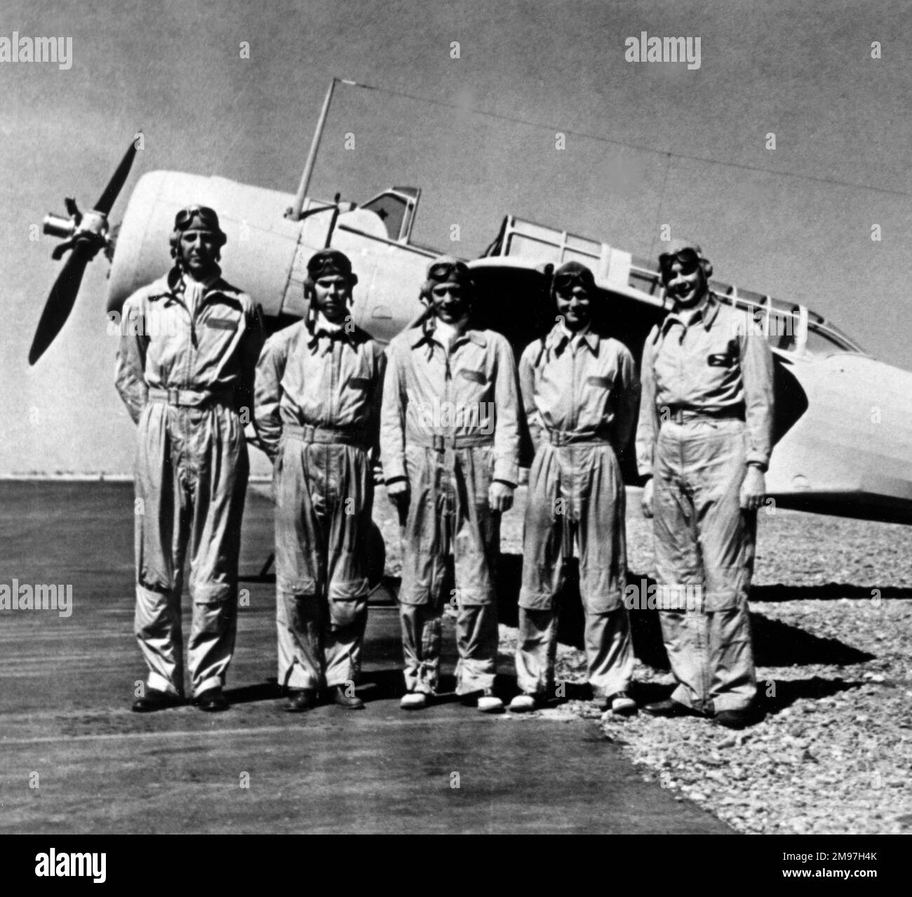 Vought Test Pilot team, 28 May 1942 -Lt-Rt Boone Guyton, Charlie Sharpe ...
