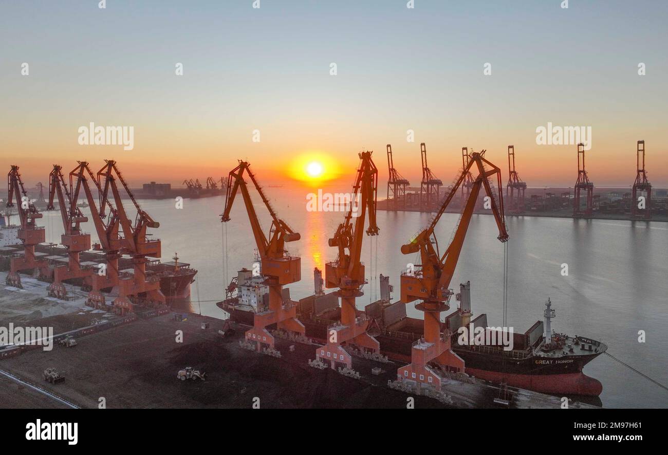 Tangshan. 17th Jan, 2023. This aerial photo taken on Jan. 17, 2023 ...