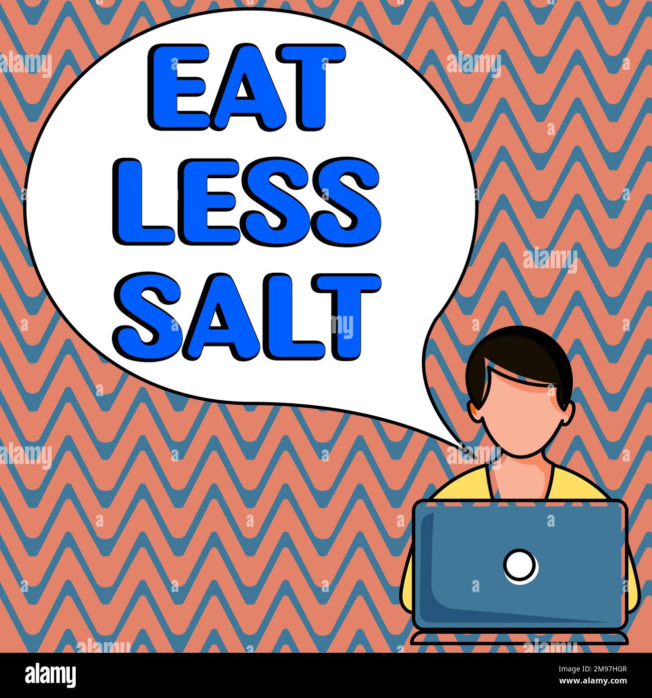 Hand writing sign Eat Less Salt. Word Written on reducing the sodium ...