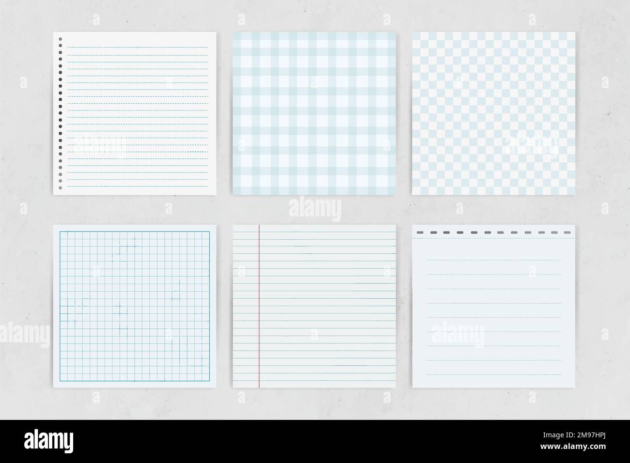 Blue note paper collection vector Stock Vector Image & Art - Alamy