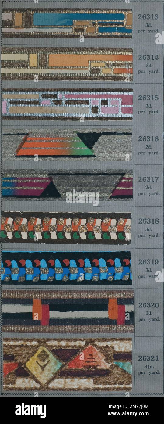 Nine art deco style border designs in an SMB wallpaper sample book ...
