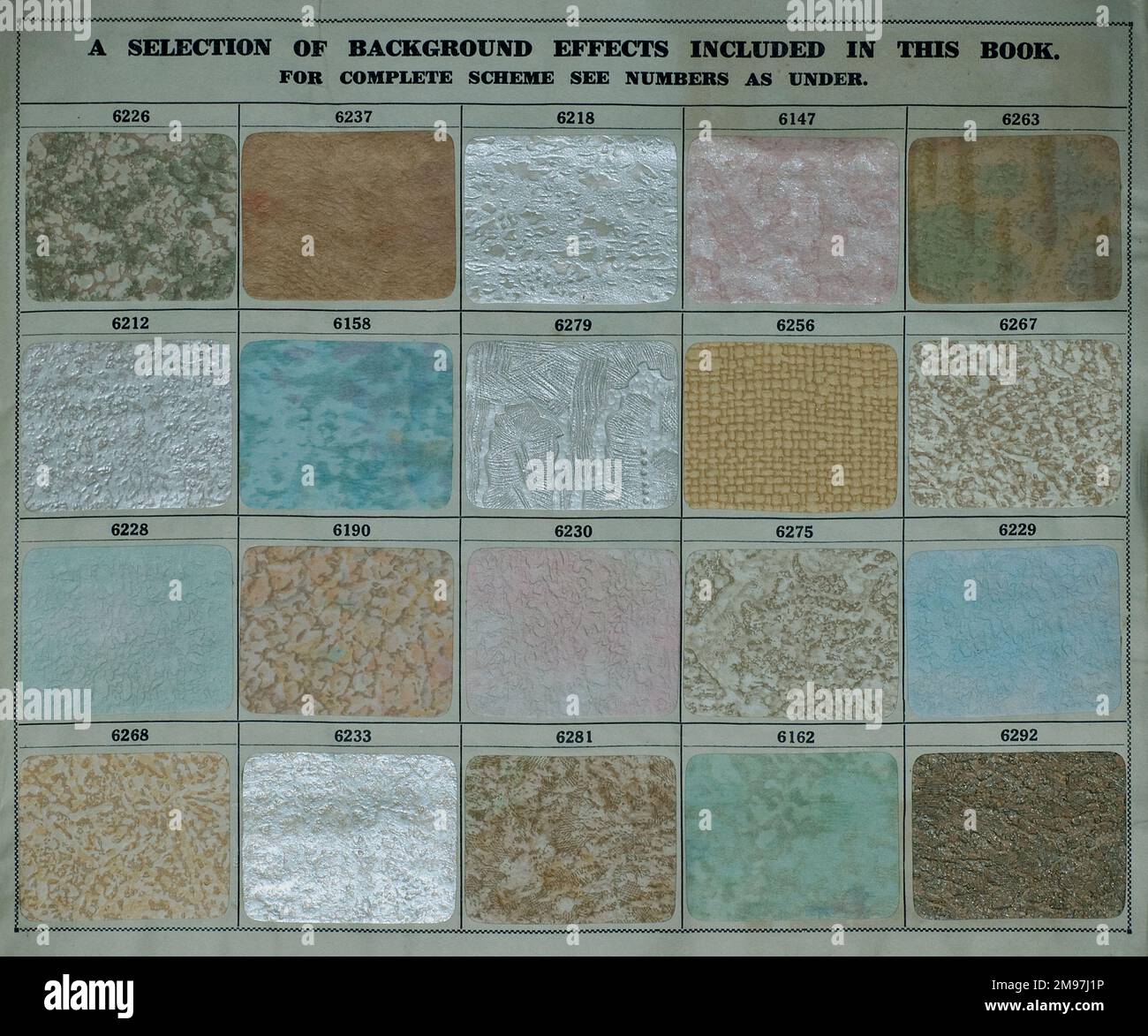 A selection of background effects, with code numbers, in an SMB ...