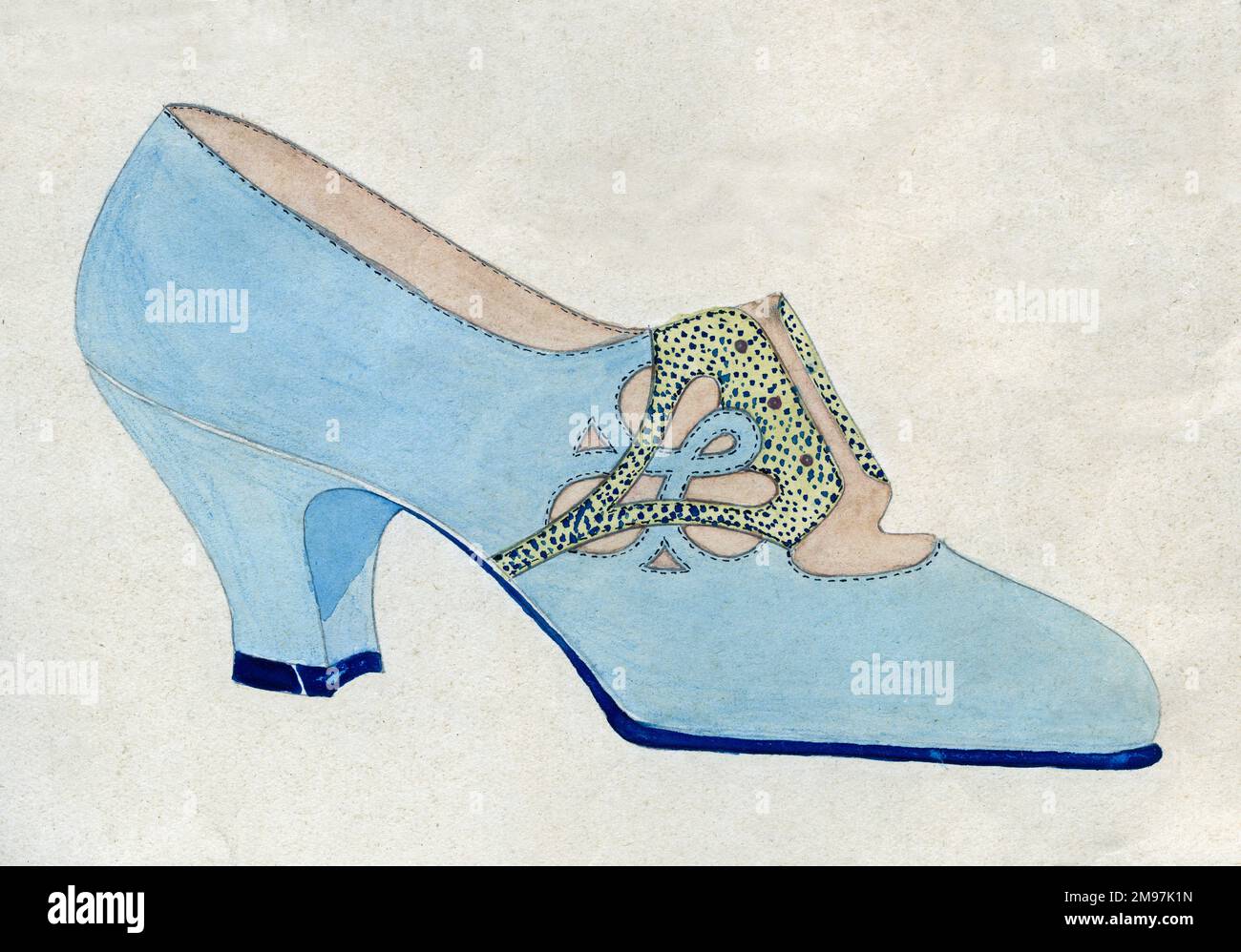 Shoe design in blue and yellow Stock Photo - Alamy