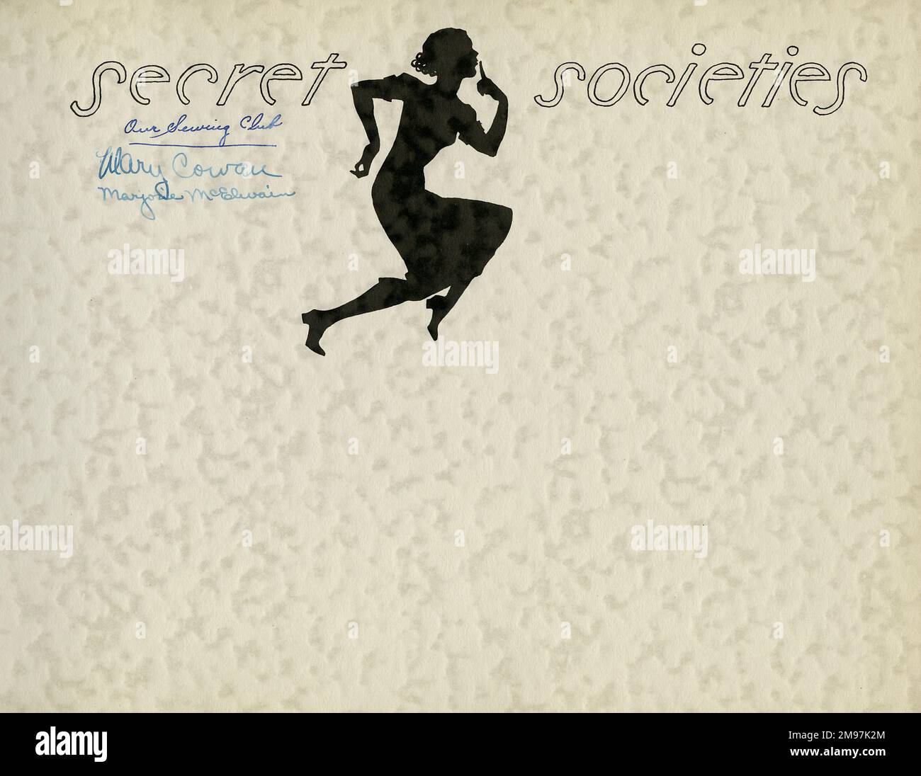 Page design for secret societies in School Silhouettes, once owned by a ...