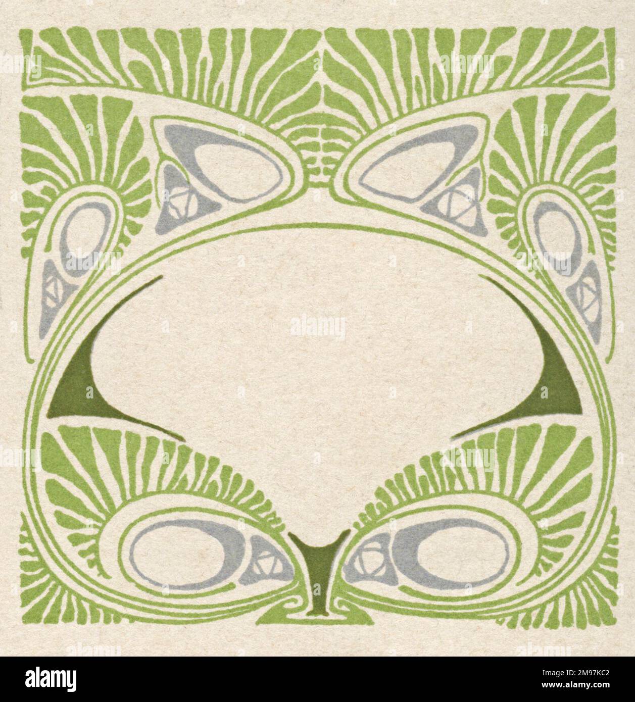 Art nouveau abstract design in green and mauve Stock Photo - Alamy