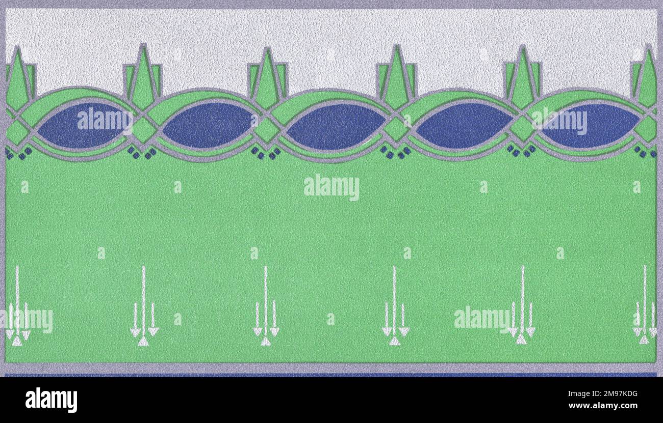 Art nouveau abstract design in green, blue, grey and white Stock Photo ...