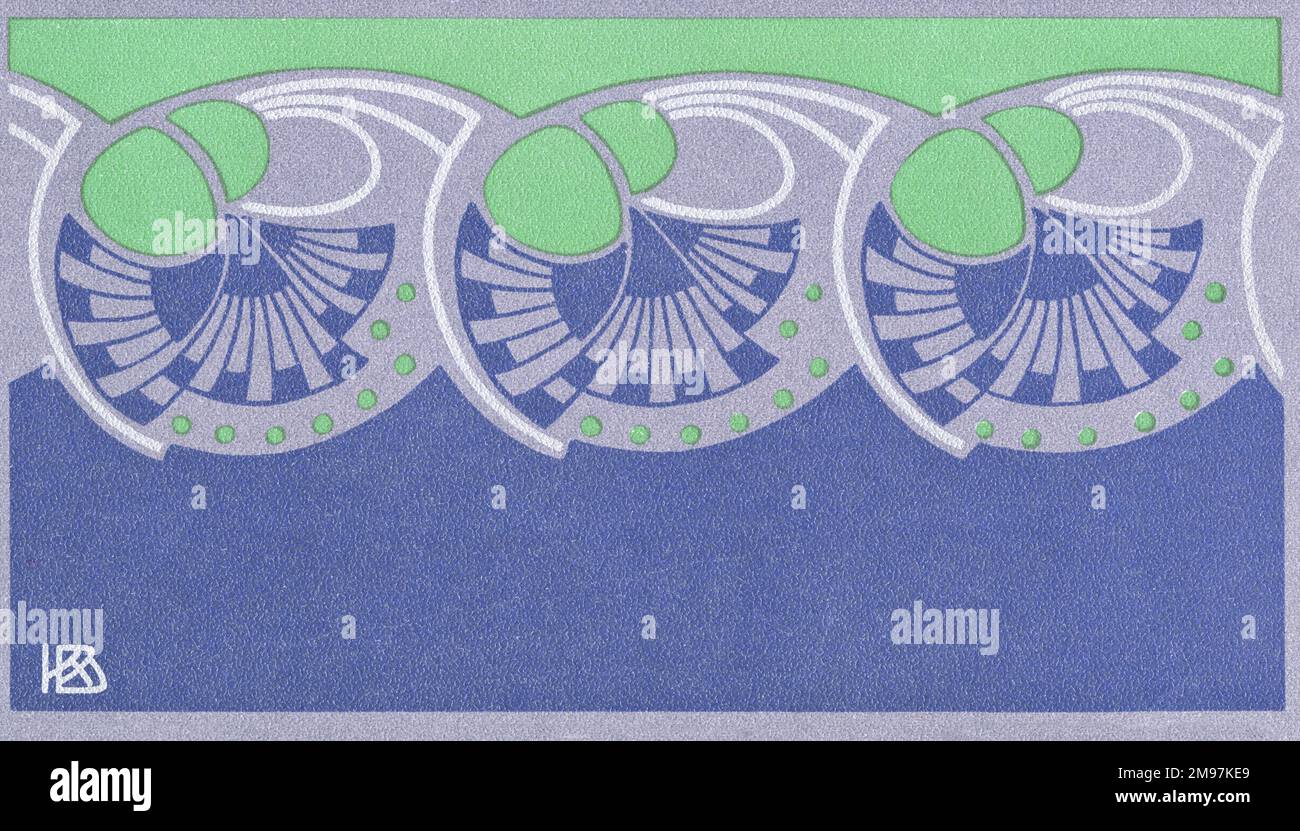 Art nouveau abstract design in blue, green, grey and white Stock Photo ...