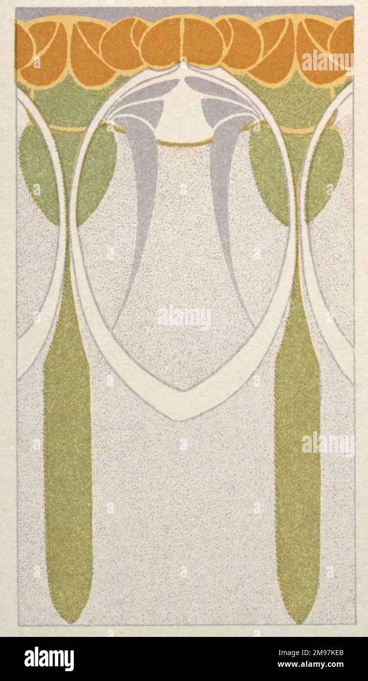 Art nouveau abstract design in white, grey, brown and green Stock Photo ...
