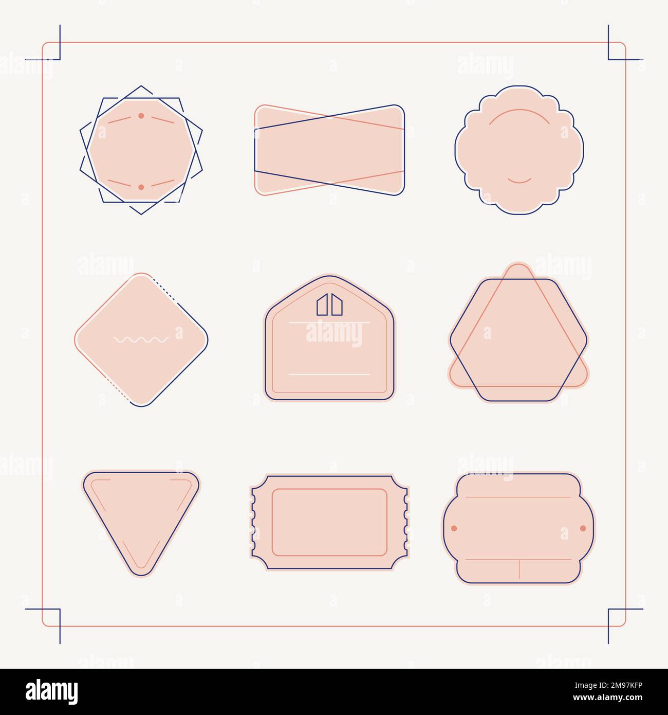 Blank minimal badge design vector set Stock Vector Image & Art - Alamy