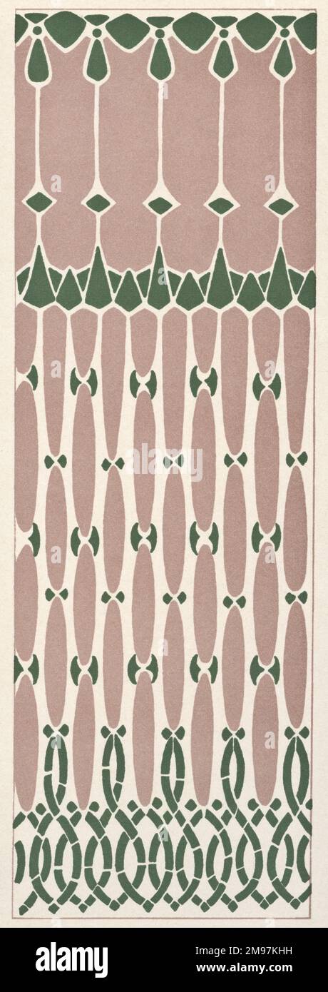 Art nouveau abstract design in dusty pink, green and cream Stock Photo ...