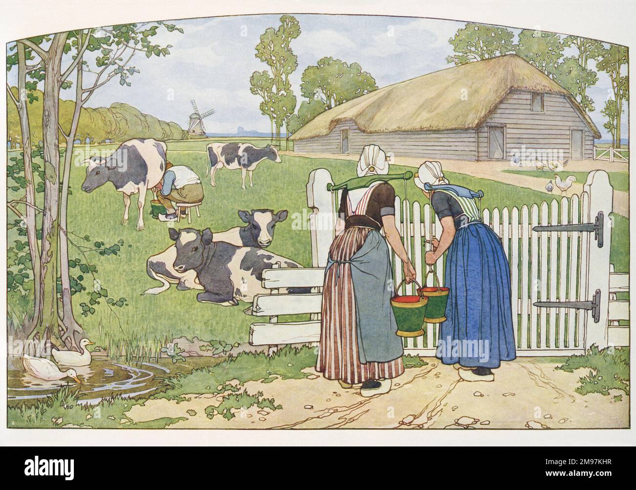 Scene on a dairy farm, Netherlands Stock Photo - Alamy