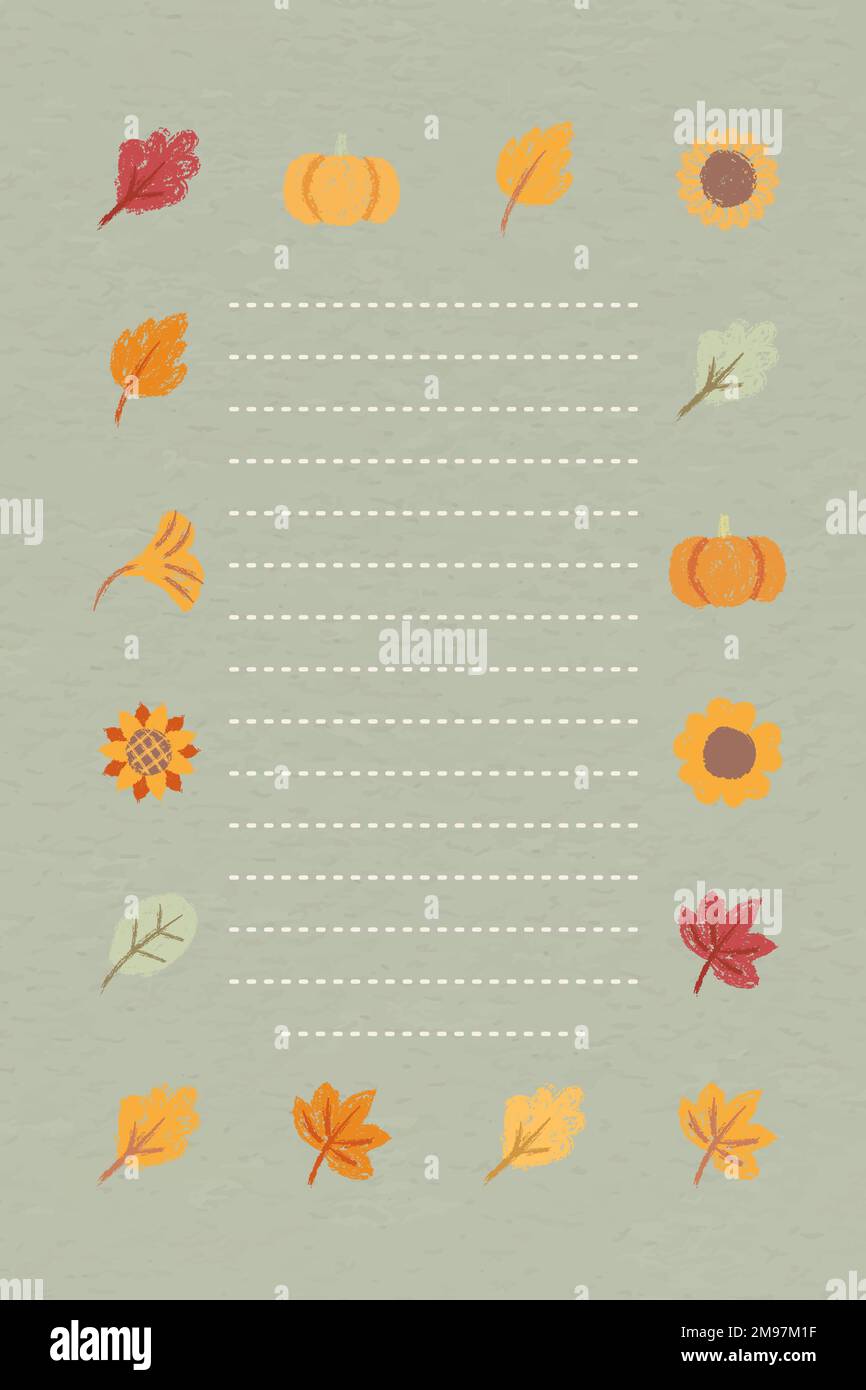 Autumn themed lined paper template vector Stock Vector Image & Art - Alamy