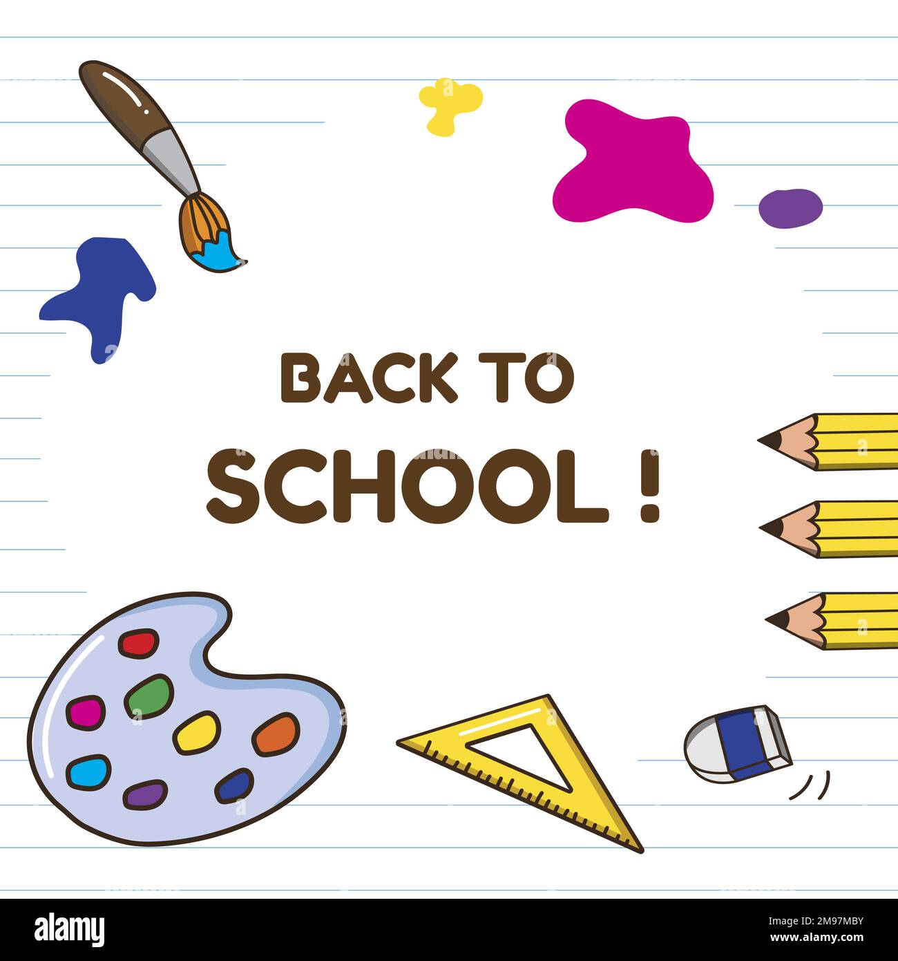 Back to school stationery vector set Stock Vector Image & Art - Alamy