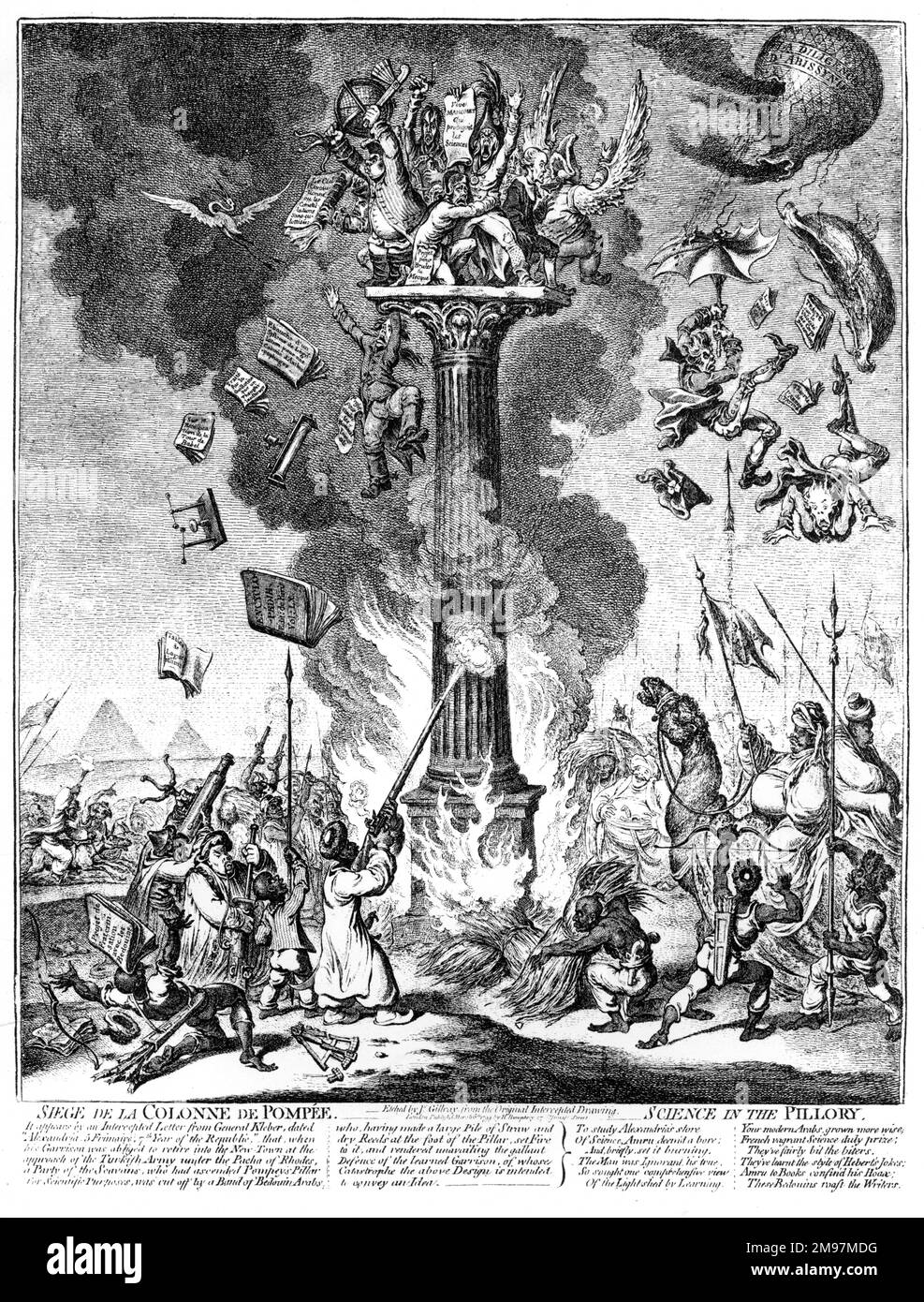 Cartoon, Siege de la Colonne de Pompee [Pompey's Pillar, a Roman ...