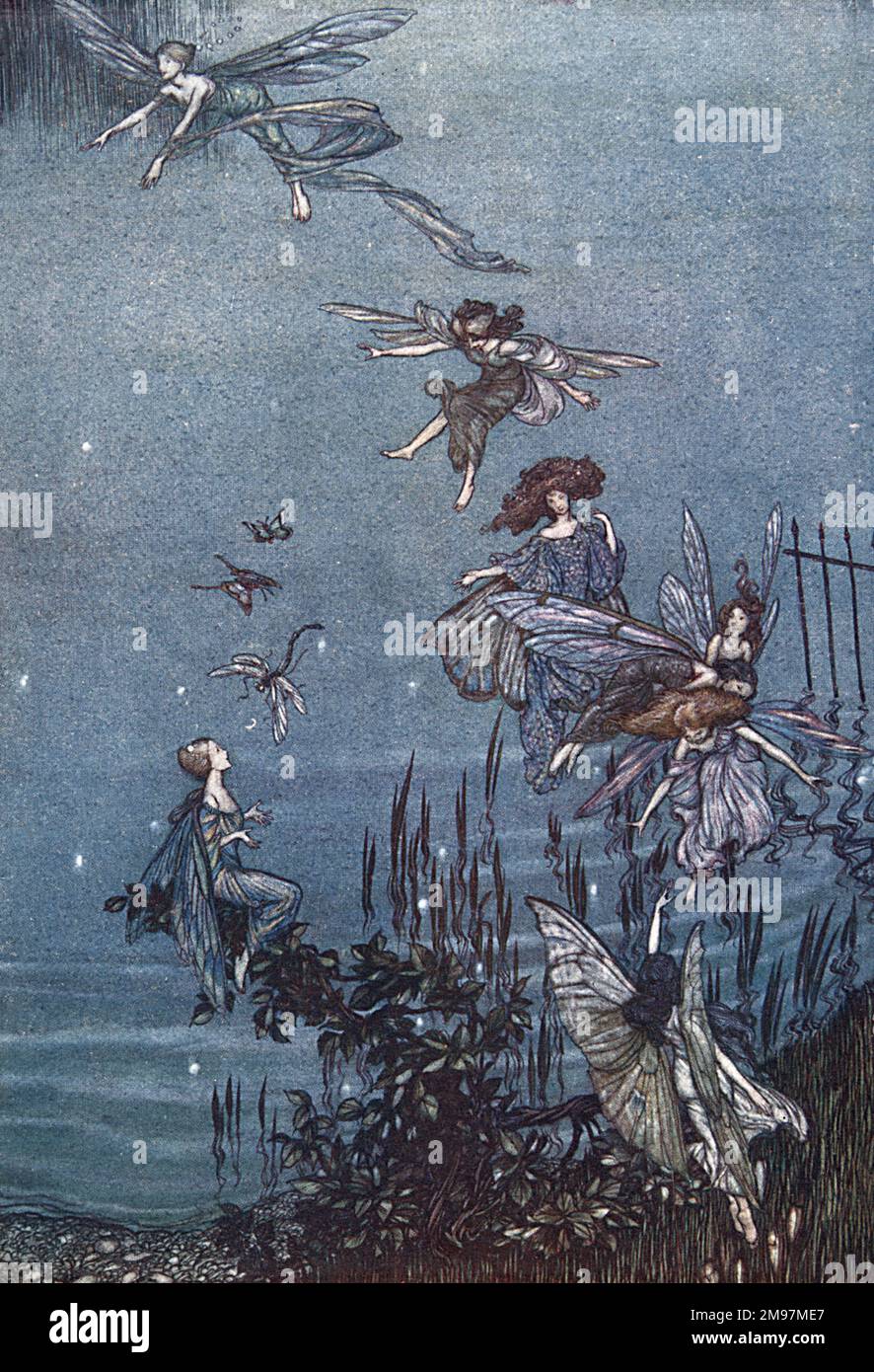 Illustration, Peter Pan in Kensington Gardens, by Arthur Rackham -- The ...