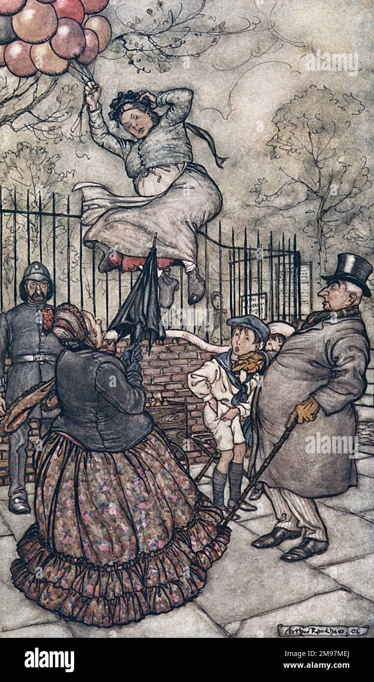 Illustration, Peter Pan in Kensington Gardens, by Arthur Rackham -- The ...