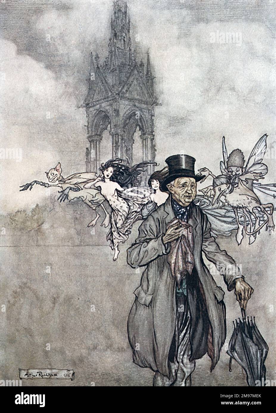 Illustration, Peter Pan in Kensington Gardens, by Arthur Rackham -- Old ...