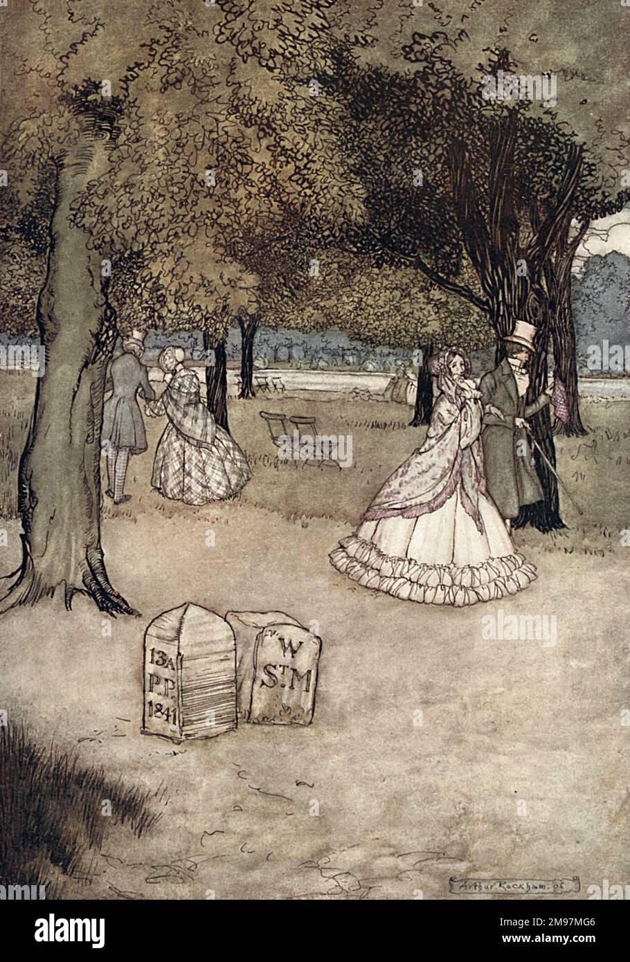 Illustration, Peter Pan in Kensington Gardens, by Arthur Rackham -- I ...