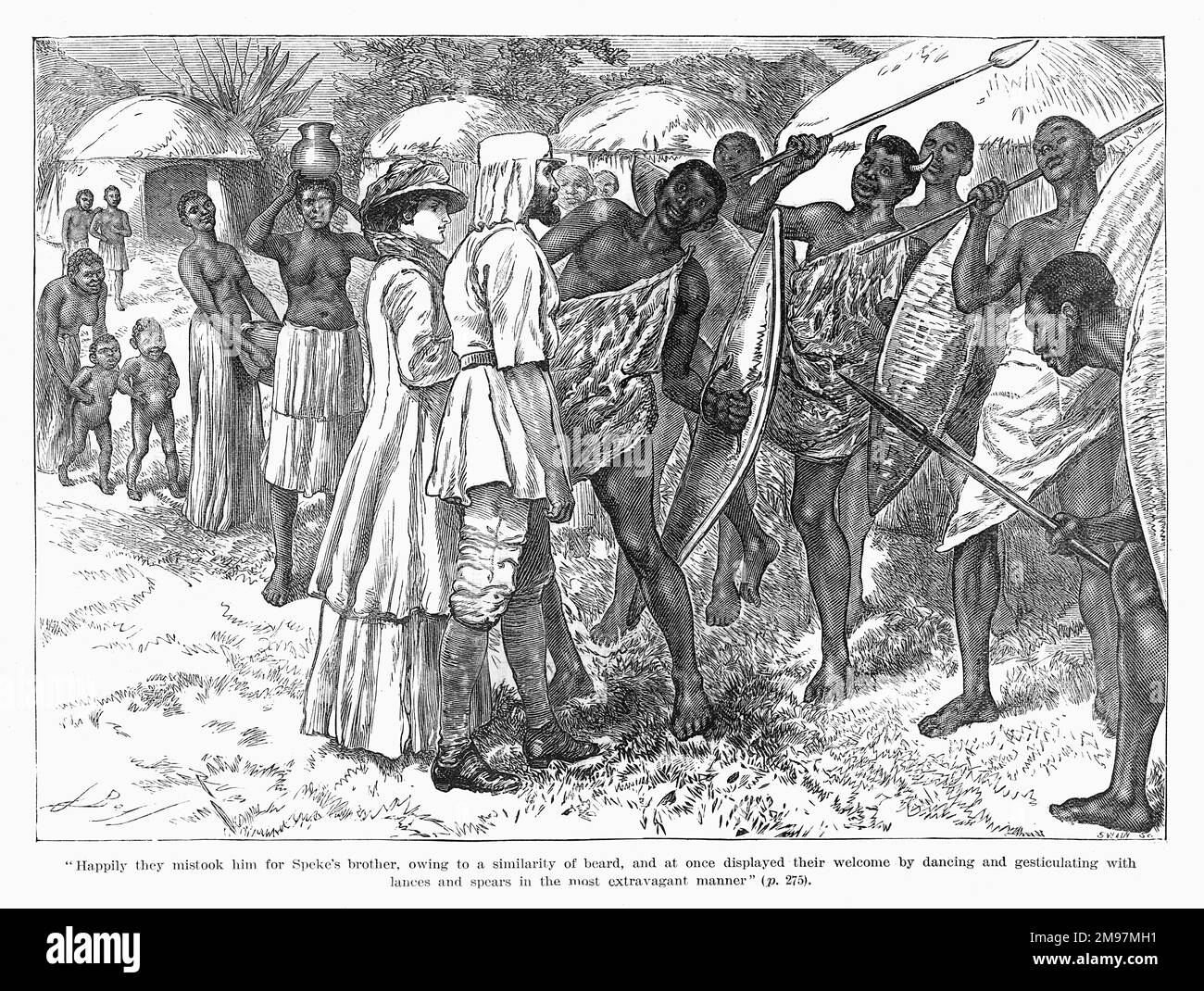 Samuel Baker, explorer in East Africa, with his wife Florence, near the ...