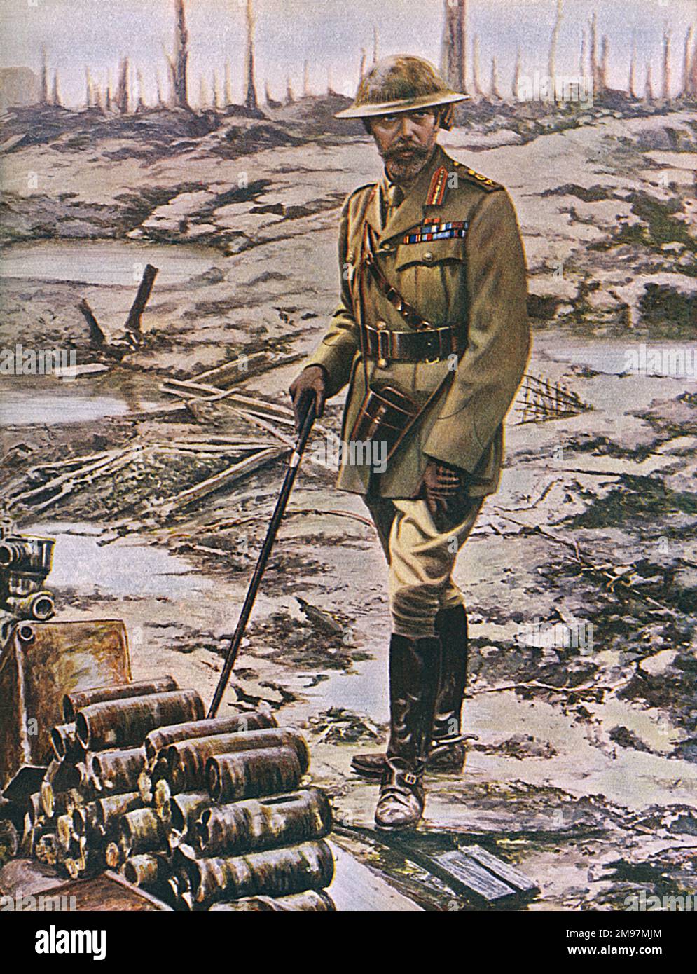 King George V on Wytschaete Ridge, Flanders, July 1917, during the ...