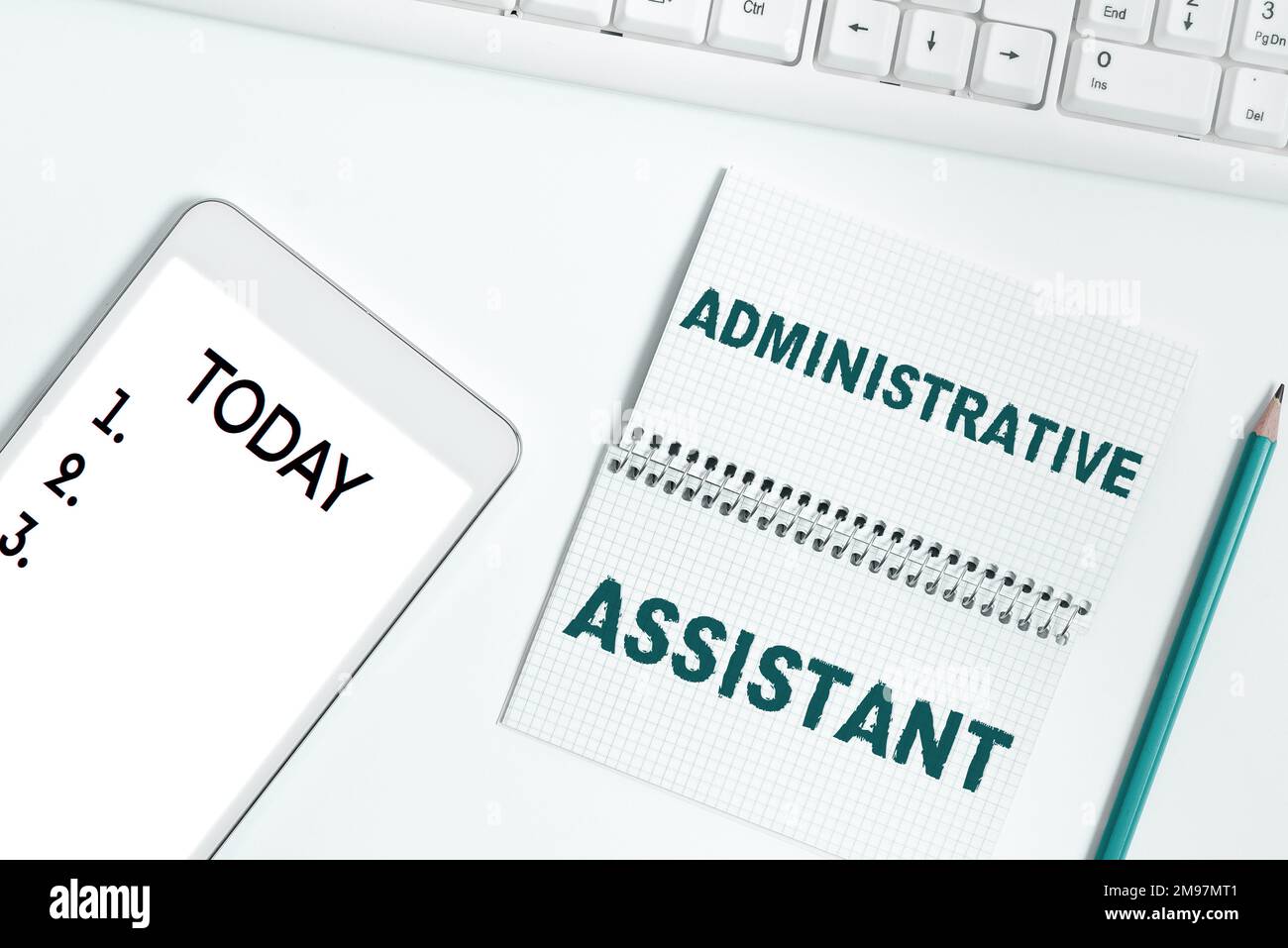 Hand writing sign Administrative Assistant, Business overview ...