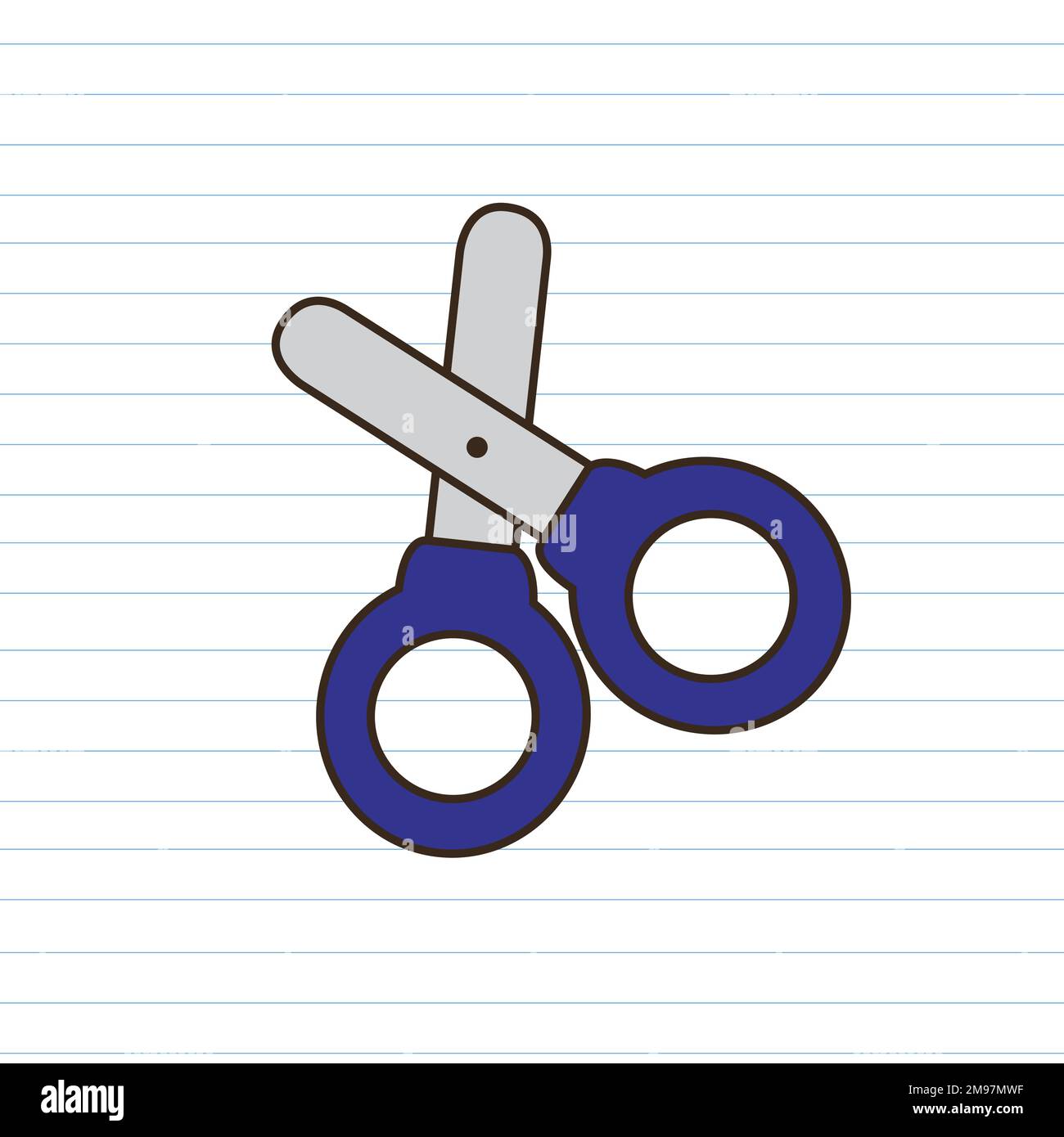 Drawing blue scissors tool Cut Out Stock Images & Pictures - Alamy