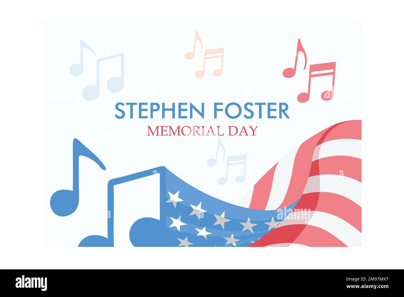 Stephen Foster Memorial Day Vector Illustrator Portrait, flat vector ...