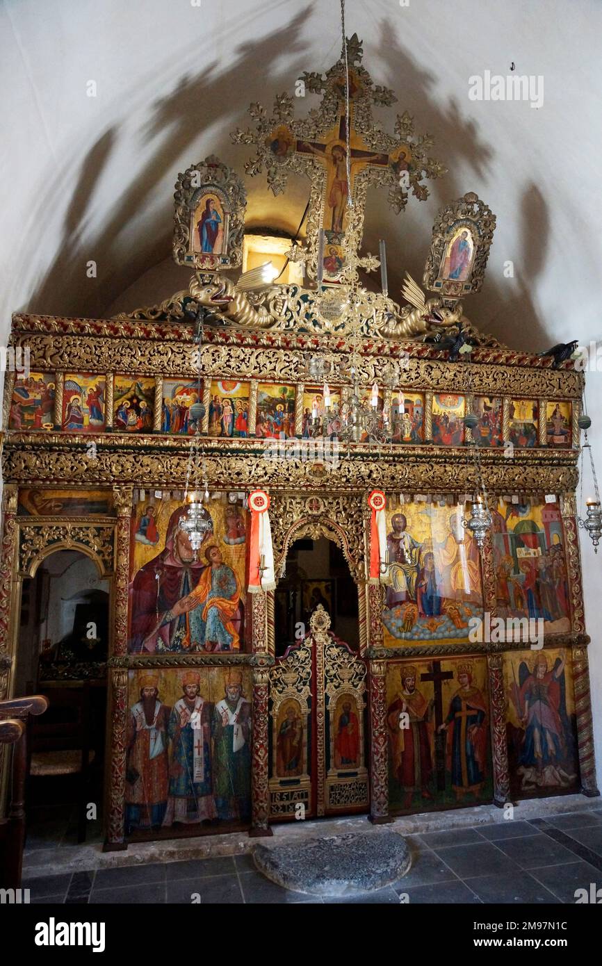 Greece, Crete, Mohos Greek orthodox church, Holy Gate Stock Photo - Alamy