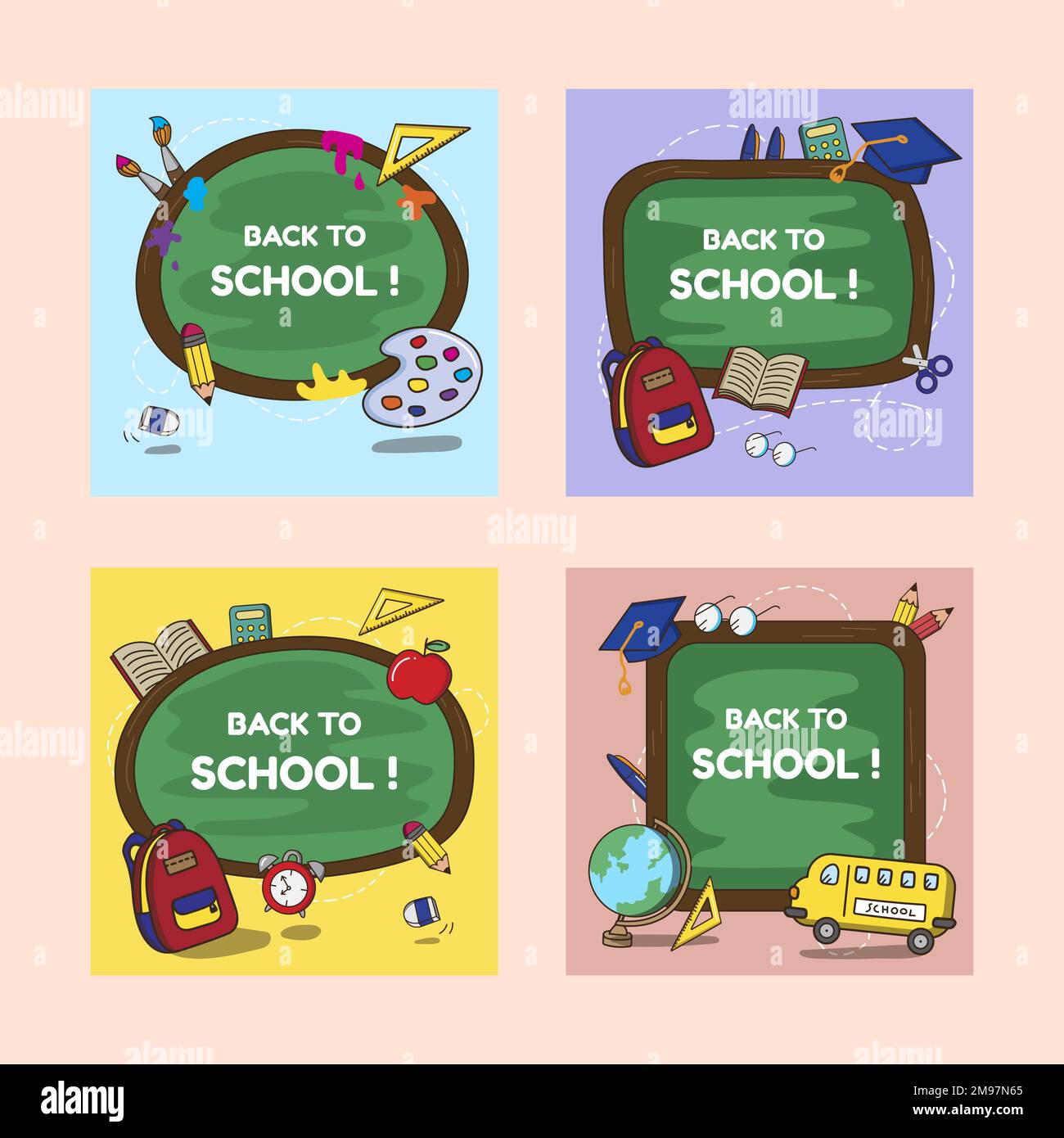 Back to school stationery vector set Stock Vector Image & Art - Alamy