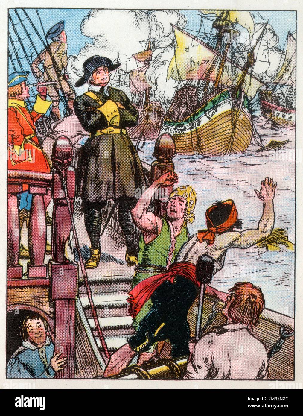 Admiral Robert Blake (1598–1657) defeats the Dutch Fleet at The Battle ...