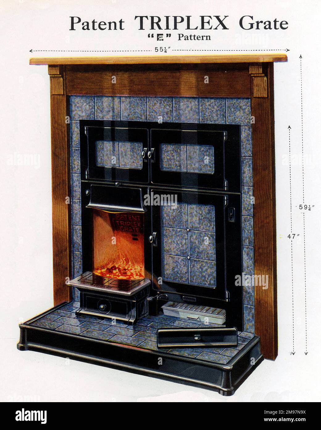 Patent Triplex Grate 'E' Pattern with Black Porcelain Enamelled finish ...