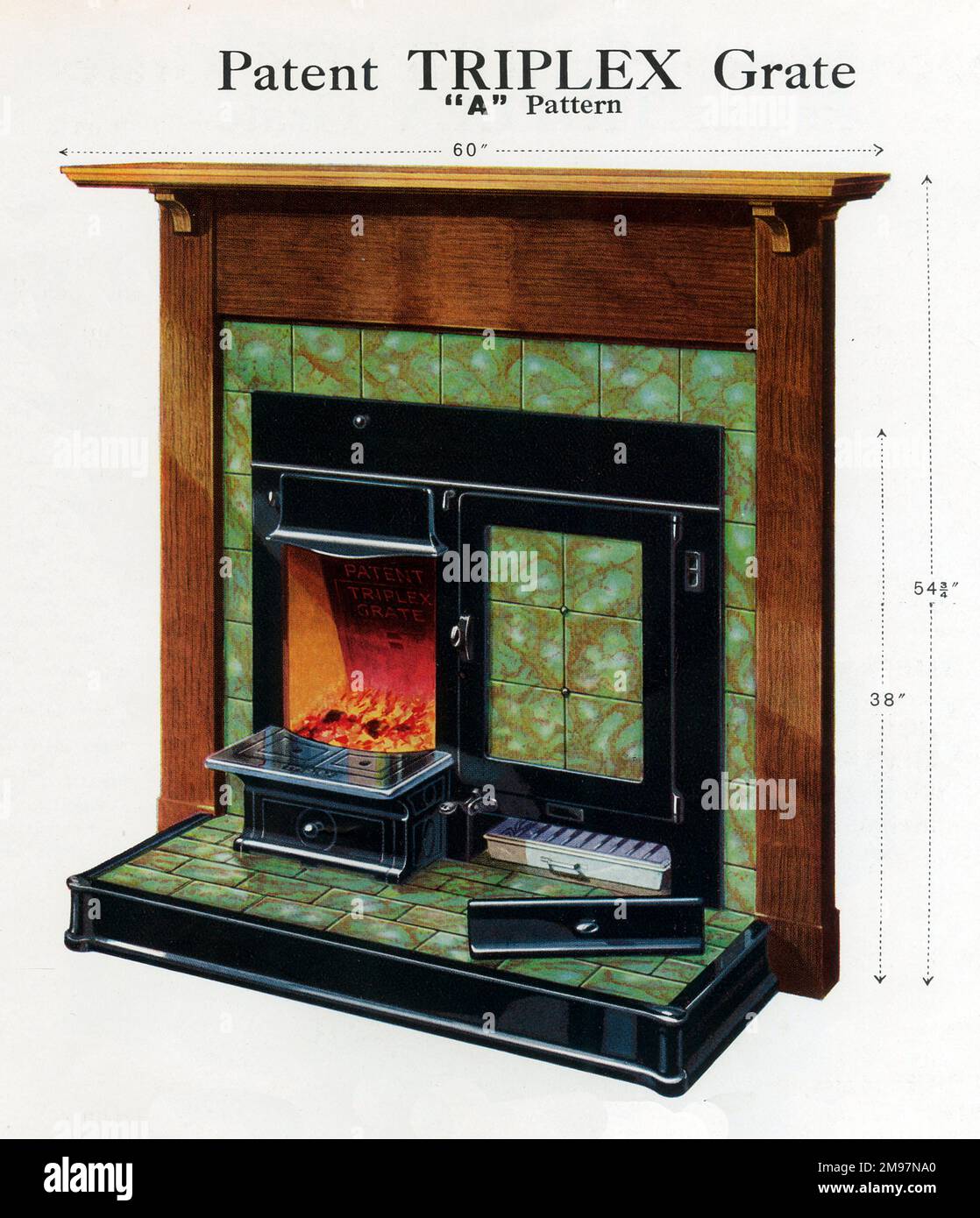 Patent Triplex Grate 'A' Pattern with Black Porcelain Enamelled finish ...
