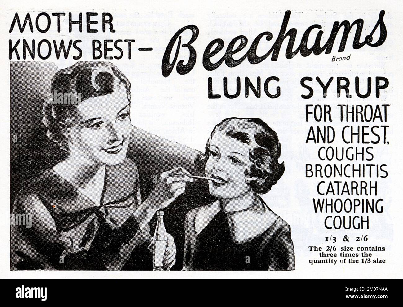 Mother Knows Best - Advertisement for Beechams Lung Syrup - 'for throat ...