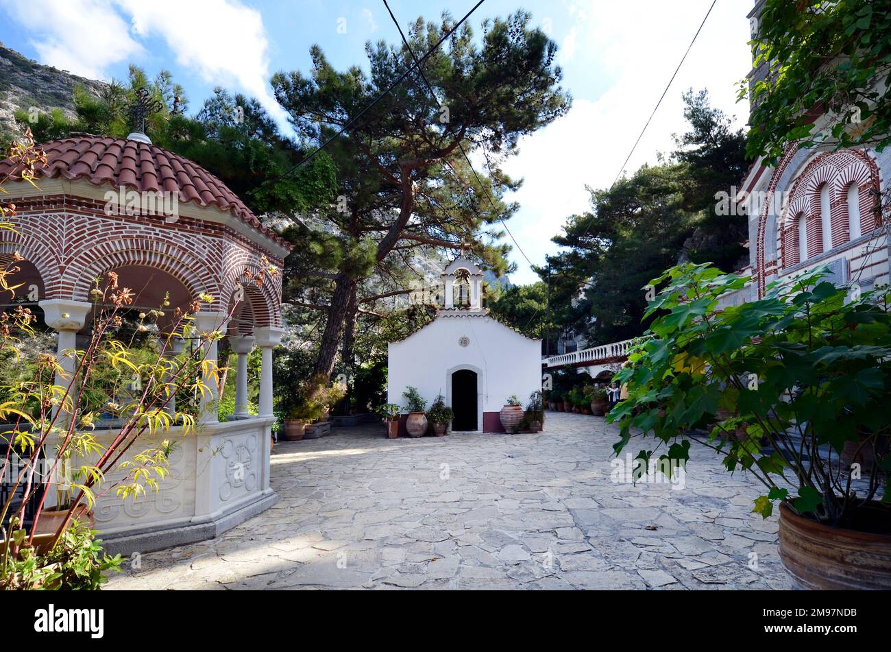 Greece, Crete, monastery of Saint George of Selinari with orthodox ...