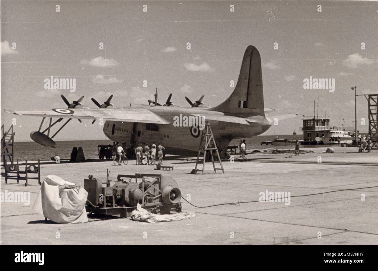 Short Seaford, NJ201, while fitted with Solent-type floats Stock Photo ...
