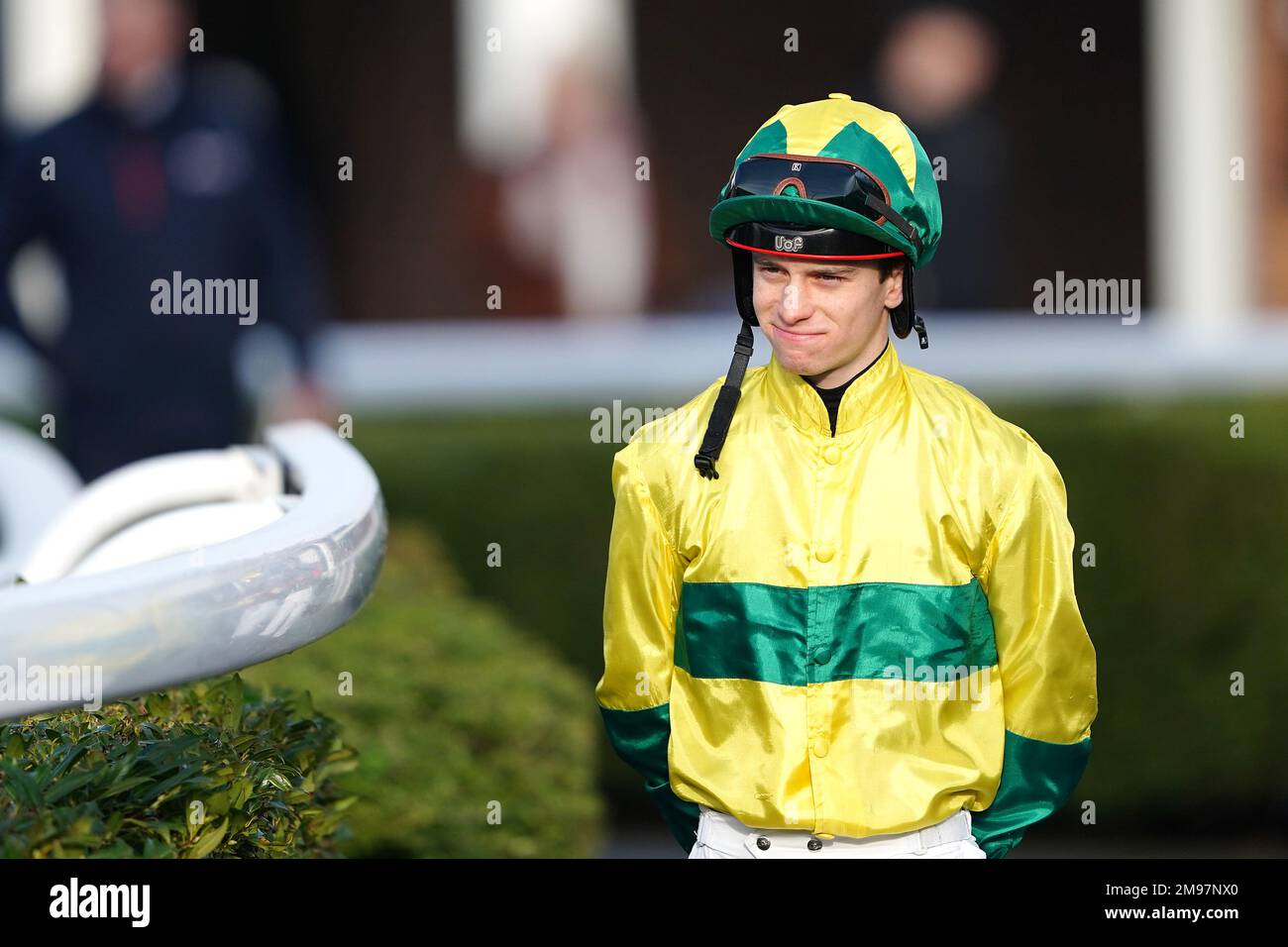 Jockey George Rooke make their way to the parade ring before the Try ...
